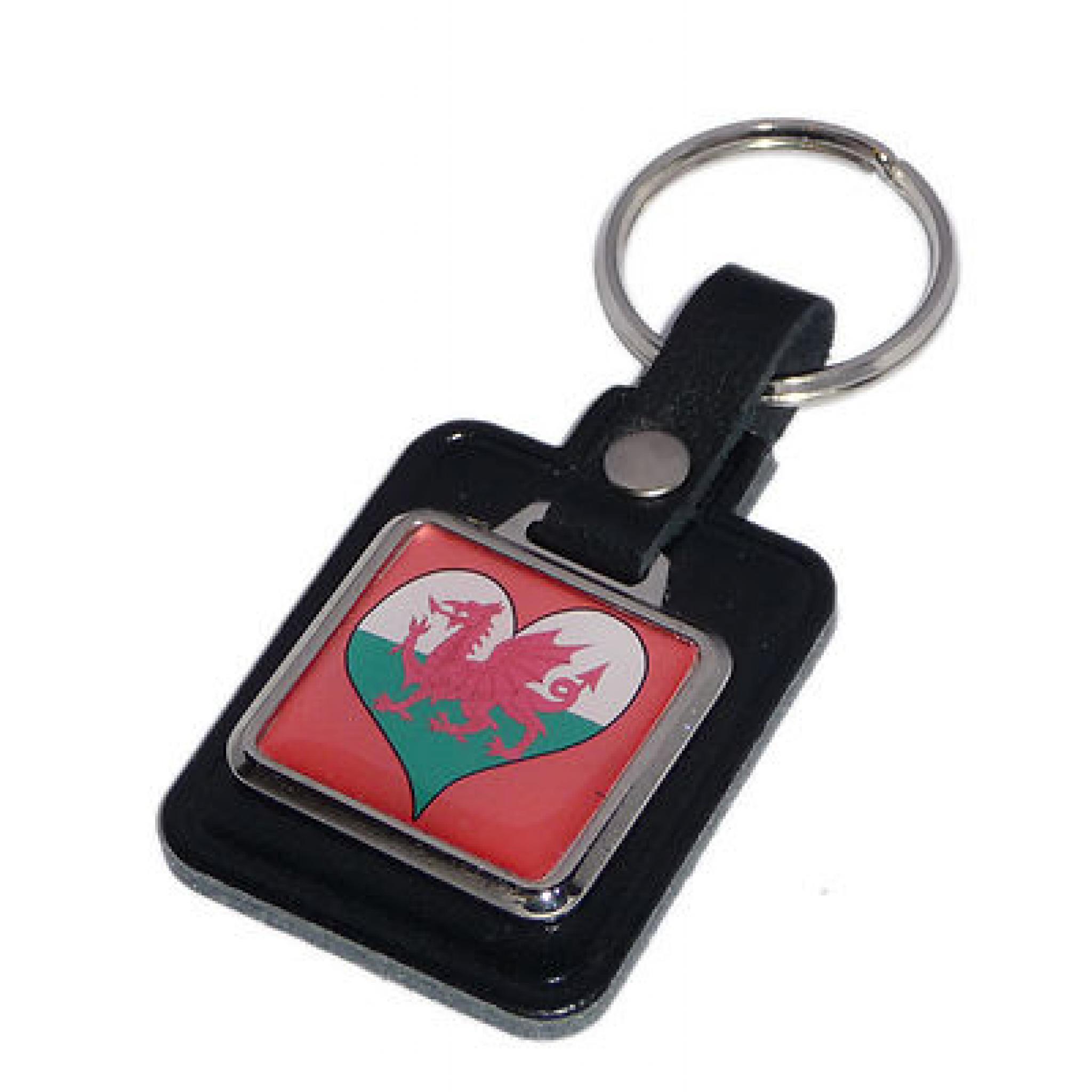 Welsh Dragon In Heart Key Ring. This key ring comes supplied in a small ...